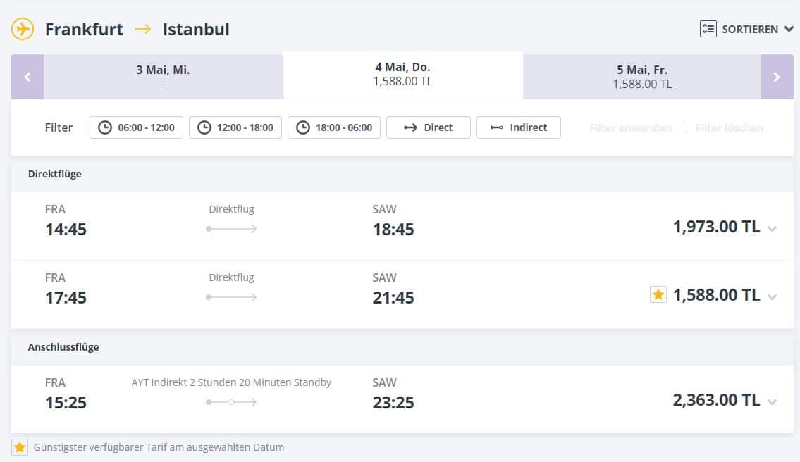 Flugplan Pegasus |2025| - Flug finden