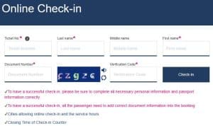 China Eastern Airlines (ceair) check in - Jump to online check-in