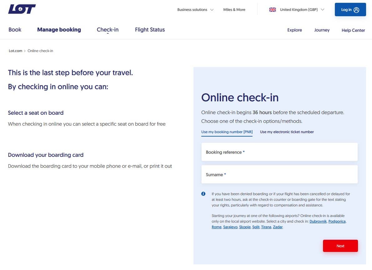 Lot Air Online Check-in - Check In Online Now